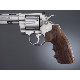 Colt Python: Checkered Hardwood Grip with Finger Grooves - Pau Ferro